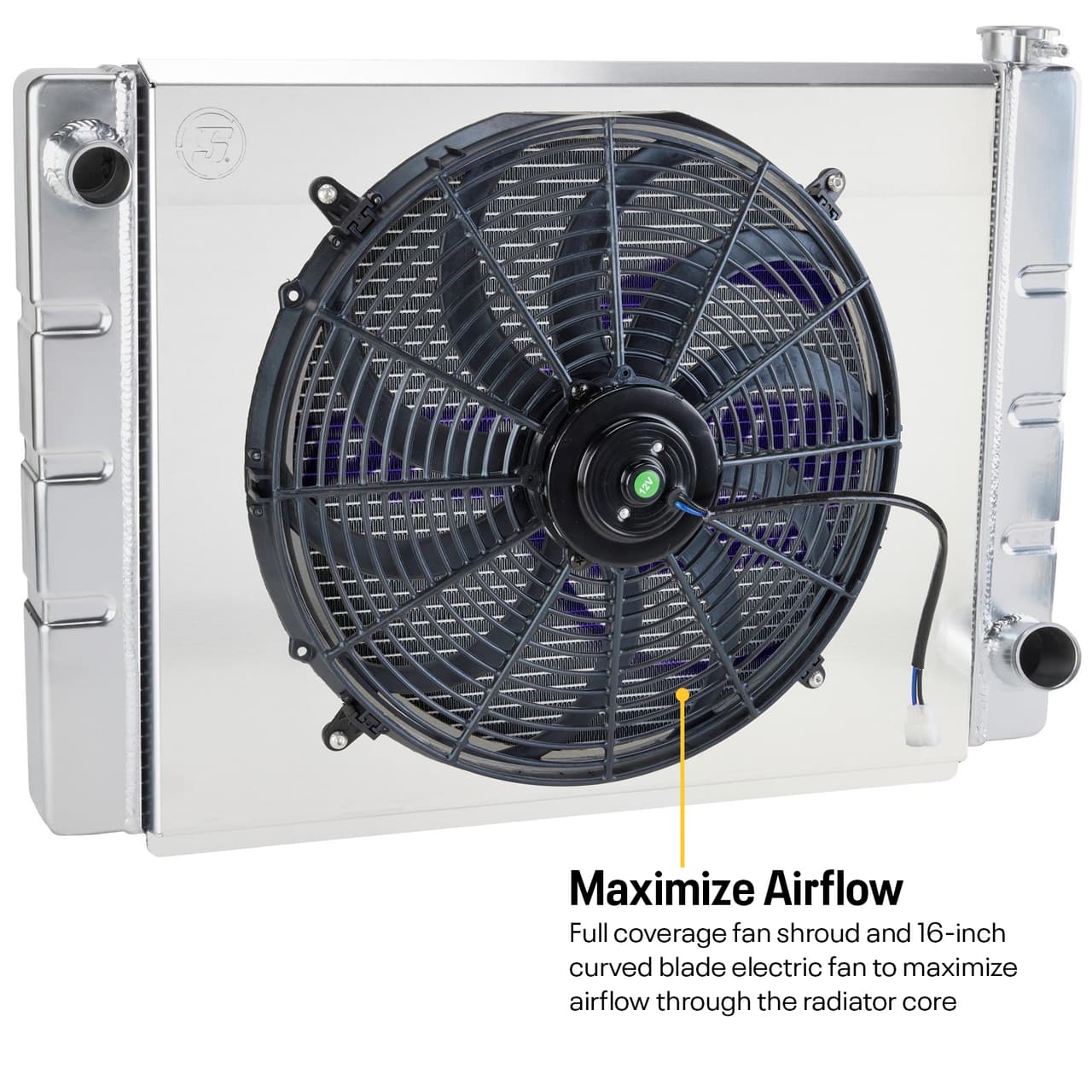 Single Pass Aluminum Radiator, Shroud, and Electric Fan Kit