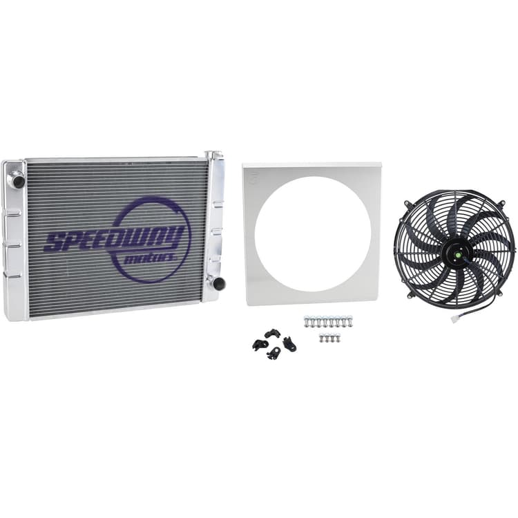 Single Pass Aluminum Radiator, Shroud, and Electric Fan Kit