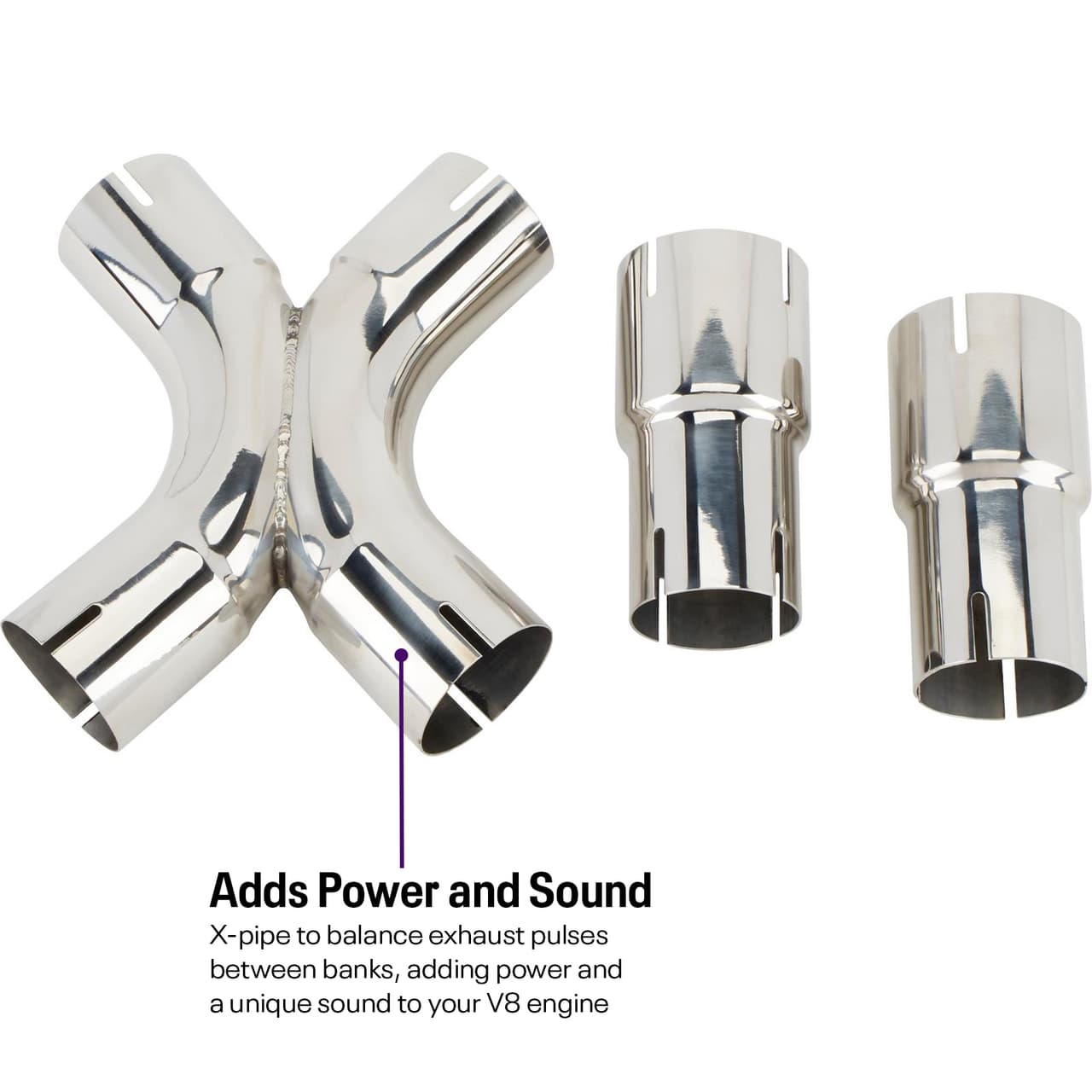 Universal X-Pipe Exhaust System Mid-Pipe Kit, 304 Stainless Steel