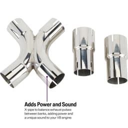 Universal X-Pipe Exhaust System Mid-Pipe Kit, 304 Stainless Steel