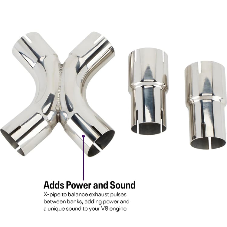 Universal X-Pipe Exhaust System Mid-Pipe Kit, 304 Stainless Steel