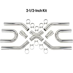 Universal X-Pipe Exhaust System Mid-Pipe Kit, 304 Stainless Steel