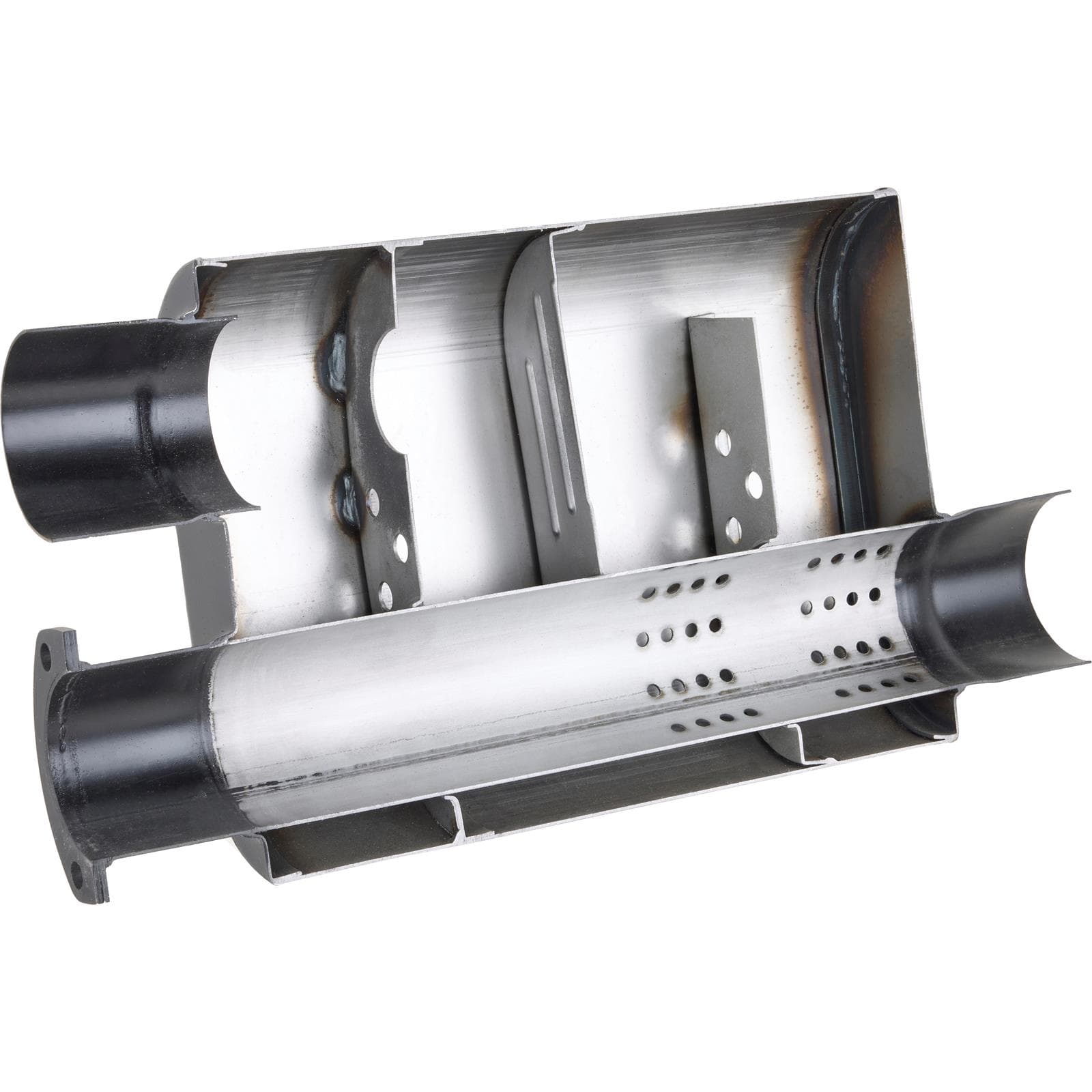 Straight Through Exhaust Dump Baffled Muffler with Cutout, 2.25 Inch ...